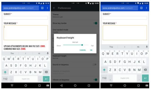 Google updates the Android keyboard and now adjusts for height - HEXAMOB